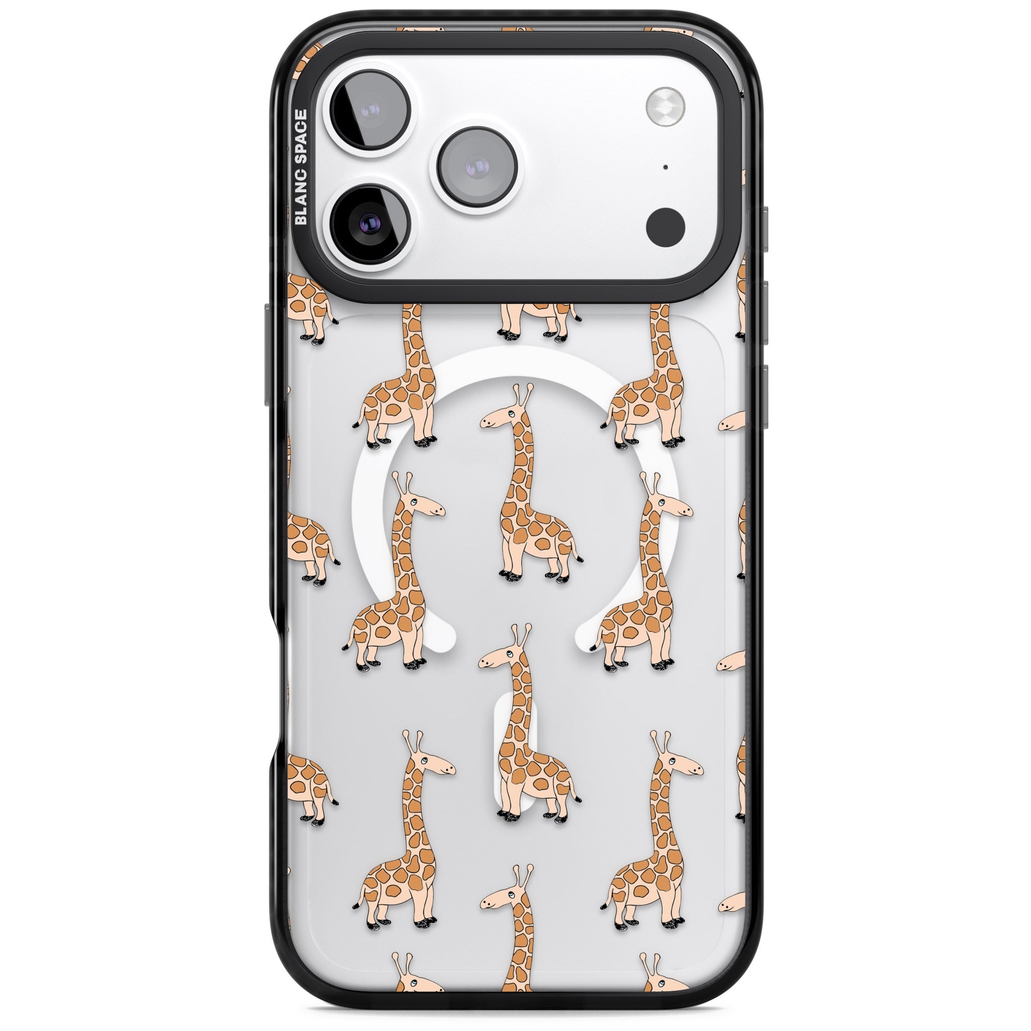 Cute Giraffe Pattern Clear Zoo Animals iPhone Case