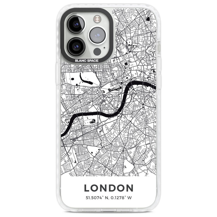 Map of London, England iPhone Case - Blanc Space