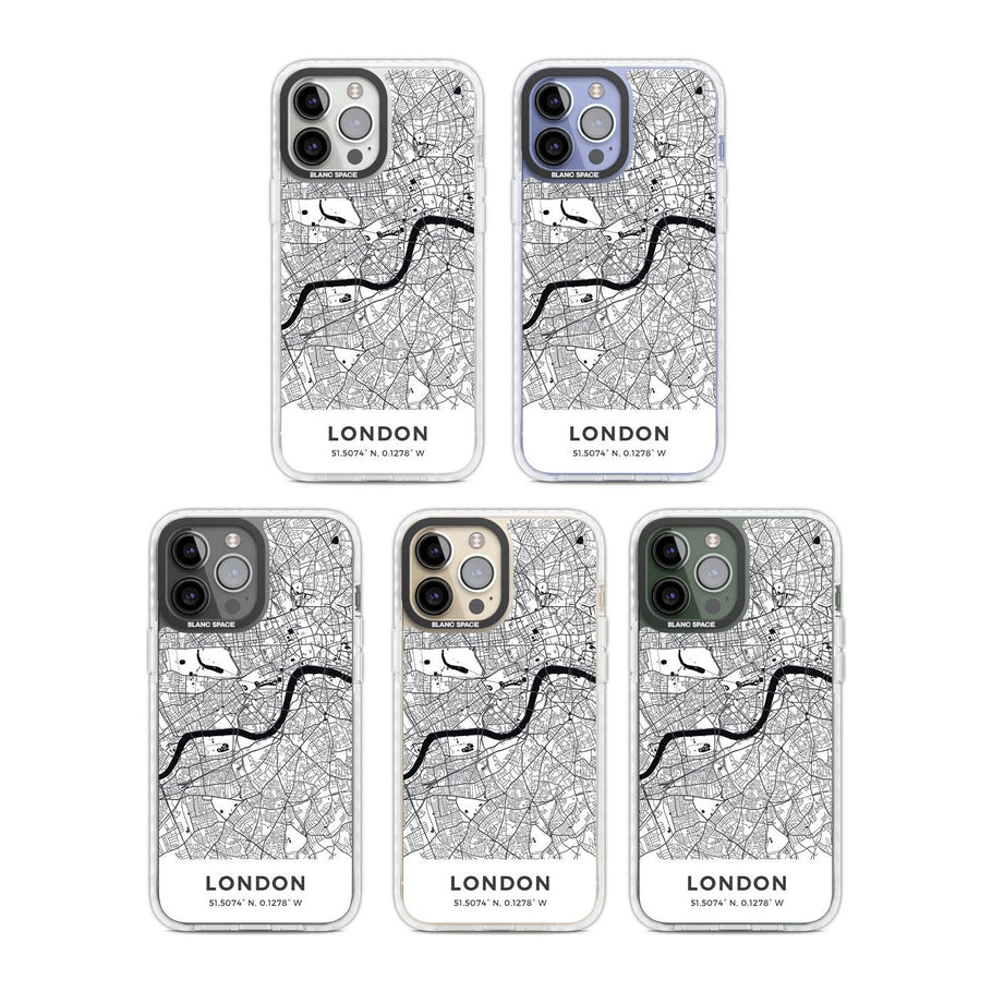 Map of London, England iPhone Case - Blanc Space